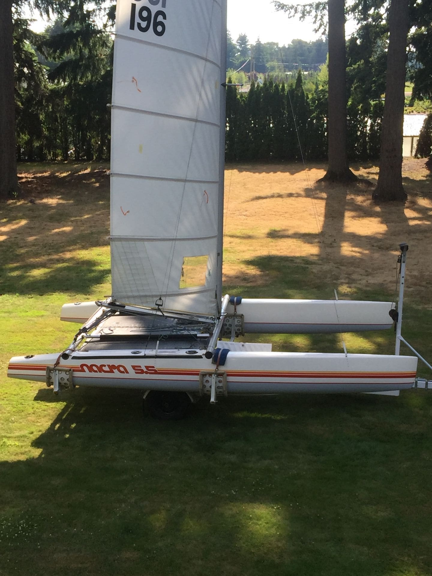 NACRA 18 Square Meter Catamaran & Custom Tilt Trailer | TheBeachcats.com