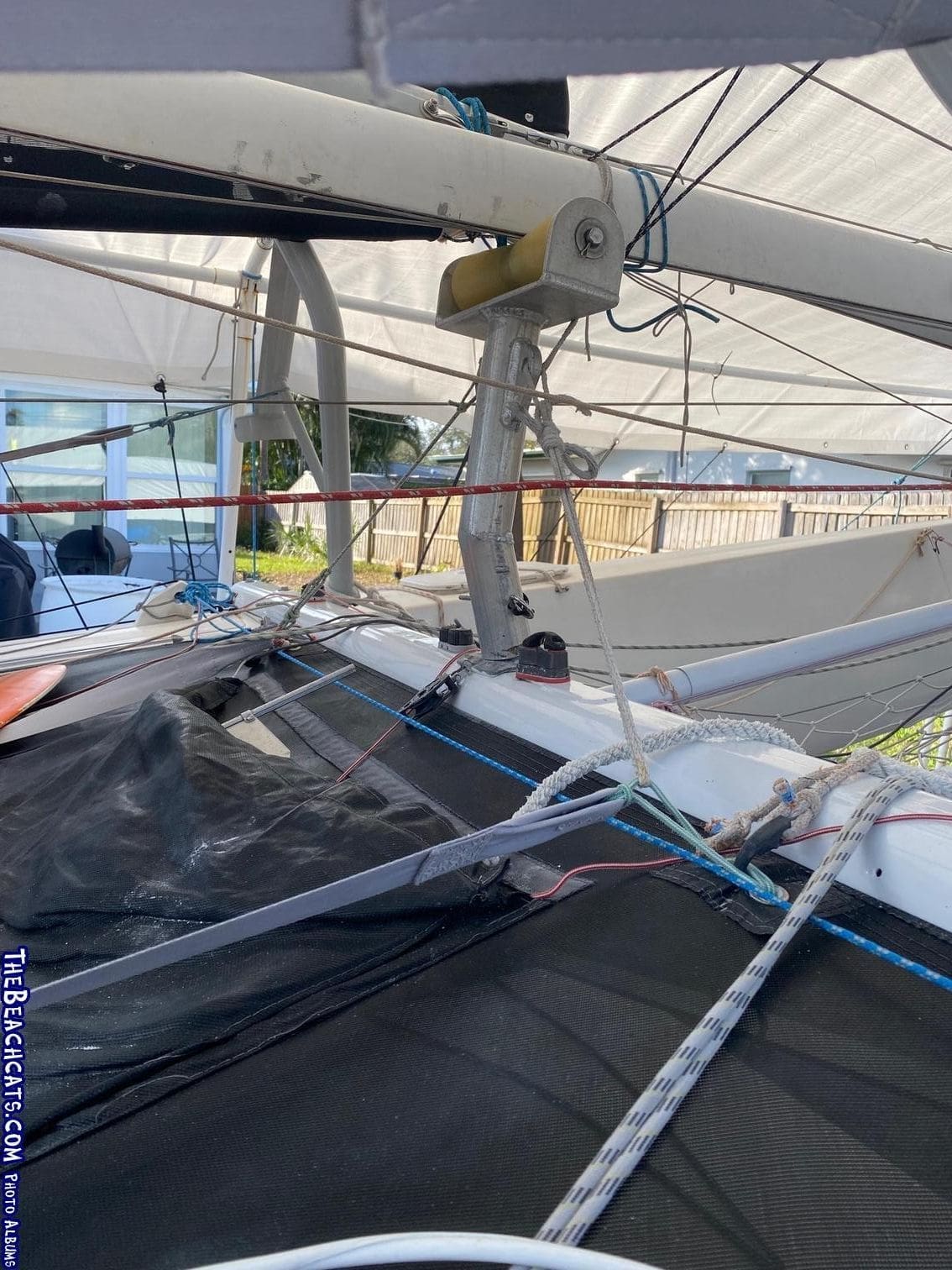 Mast Cradle, Blocks, shackels, dog bones | TheBeachcats.com